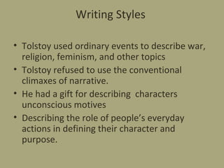 Eng 102 6pm Leo Tolstoy | PPT