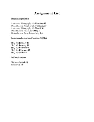 Eng102 spring assignments | DOCX