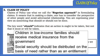 English 10 Claims and Its types (Policy, Fact and Value) | PPTX | Science