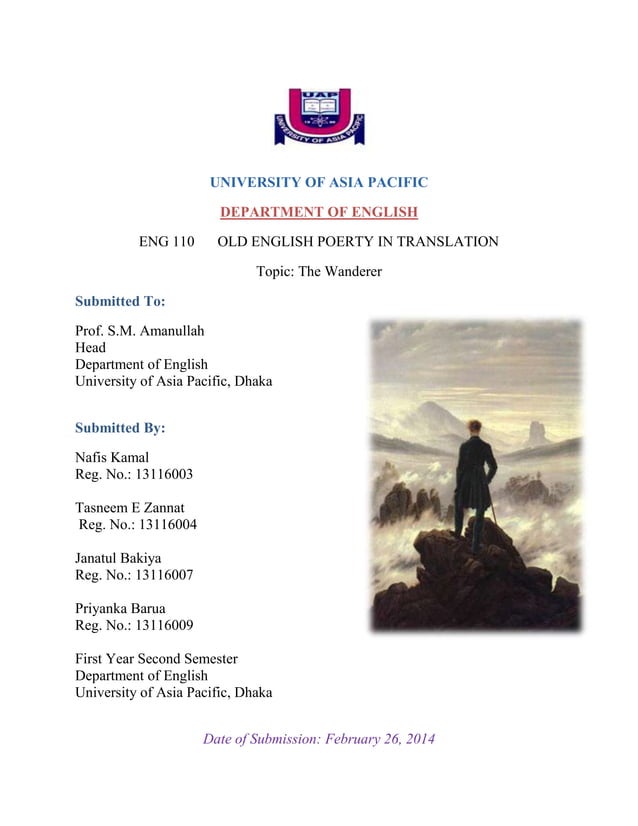 Eng 110 the wanderer | DOCX