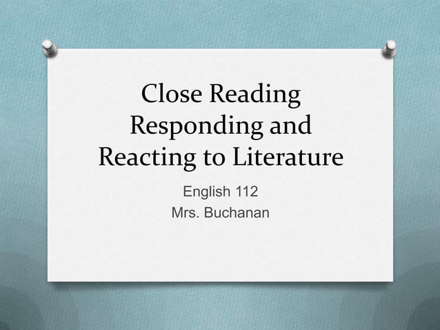 Eng 112 responding and reacting to literature | PPTX | Poetry | Books ...
