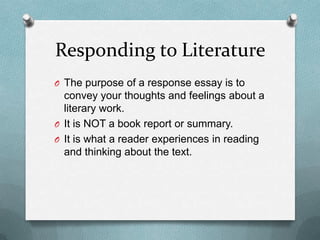 Eng 112 responding and reacting to literature | PPTX