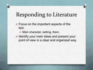 Eng 112 responding and reacting to literature | PPTX