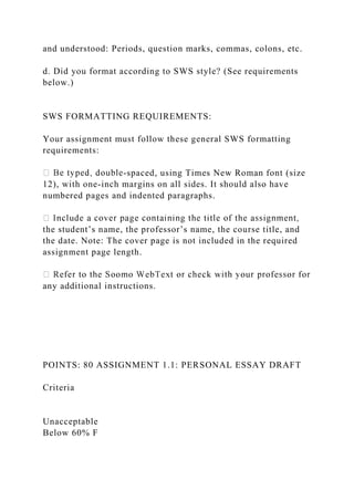 ENG 115 ASSIGNMENT 1 PERSONAL ESSAY DRAFT Due W.docx