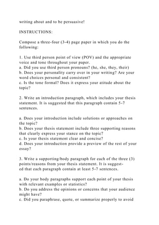 ENG 115ASSIGNMENT 3 STANCE ESSAYDue Week 10 and worth 230.docx