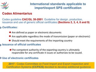 Electronic sanitary and phytosanitary certification in agricultural ...