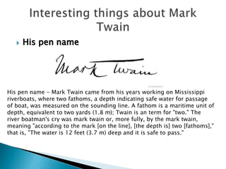 The Advanture of Tom Shawyer - Mark Twain | PPTX