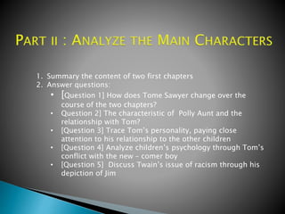 The Advanture of Tom Shawyer - Mark Twain | PPT