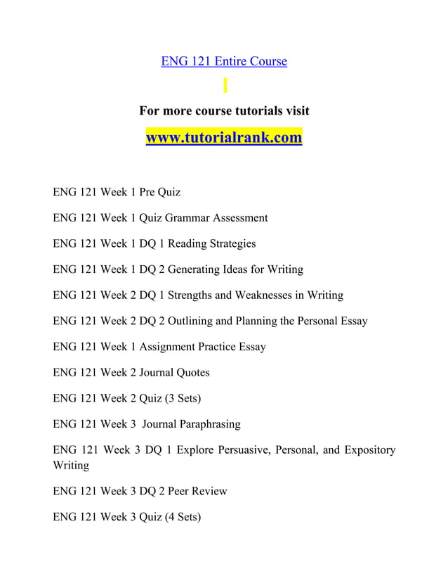 ENG 121 Effective Communication - tutorialrank.com