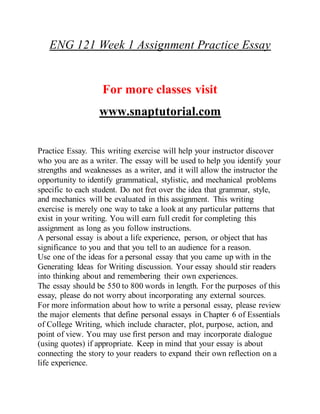 ENG 121 Education Specialist / snaptutorial.com