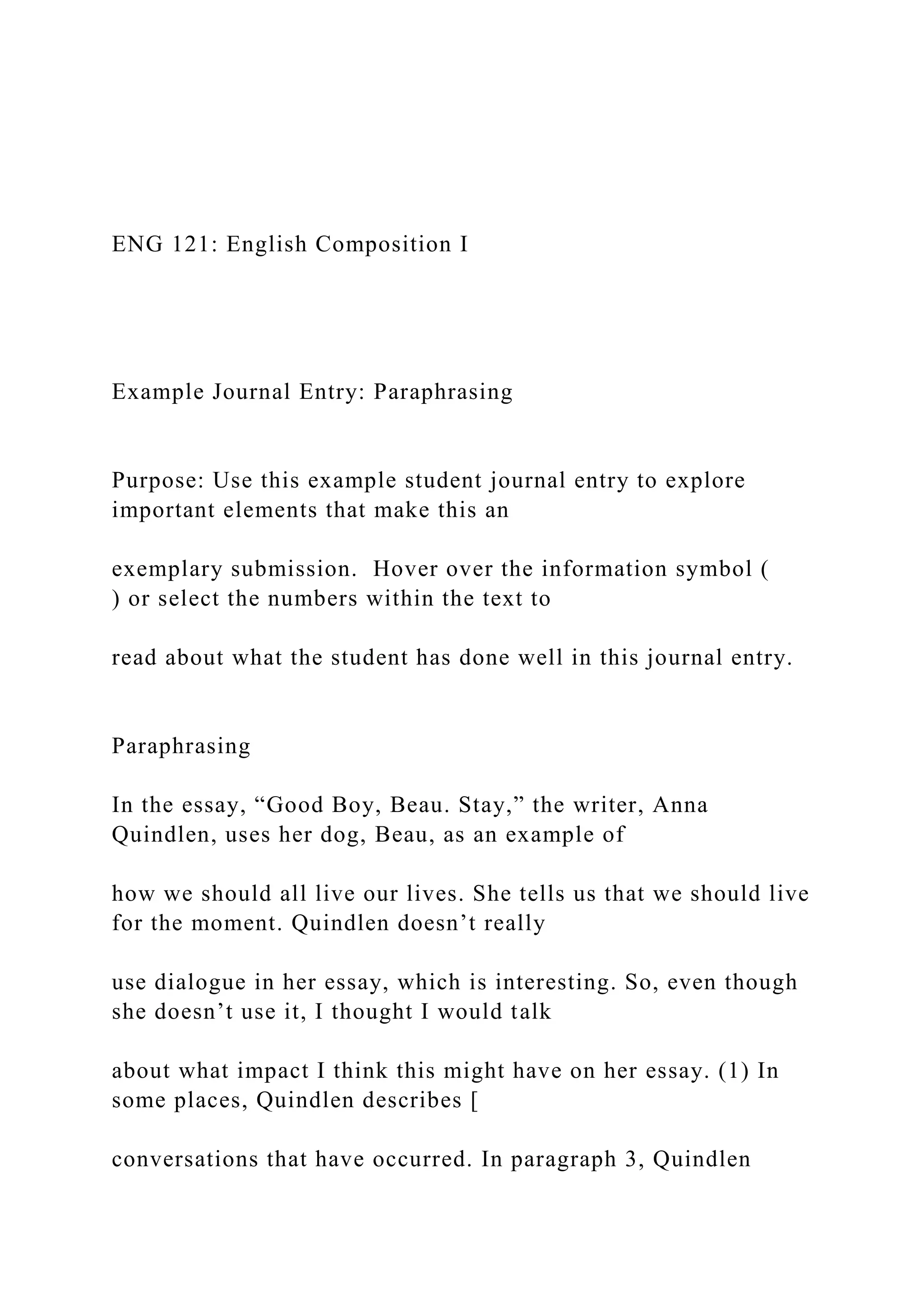 ENG 121 English Composition I Example Journal Entry.docx