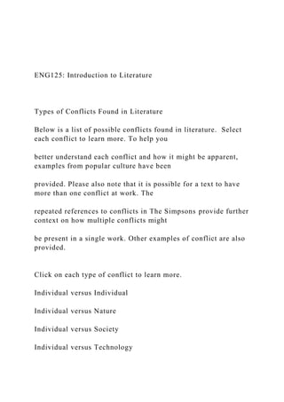 ENG125 Introduction to Literature Types of Conflicts.docx