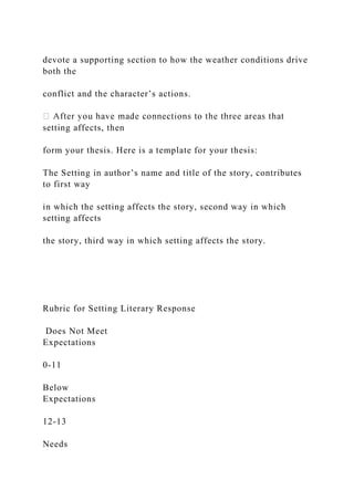 ENG 130- Literature and Comp Literary Response for Setting.docx