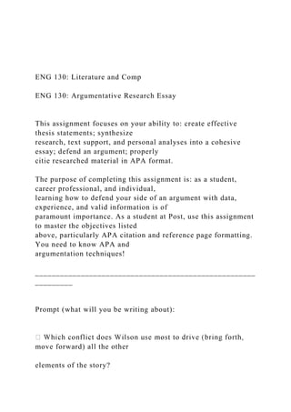 ENG 130 Literature and Comp ENG 130 Argumentative Resear.docx