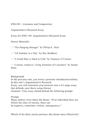 ENG130 – Literature and Composition Argumentative Research.docx