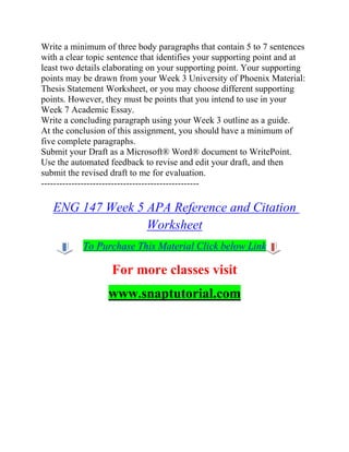 ENG 147 help A Guide to career/Snaptutorial | PDF