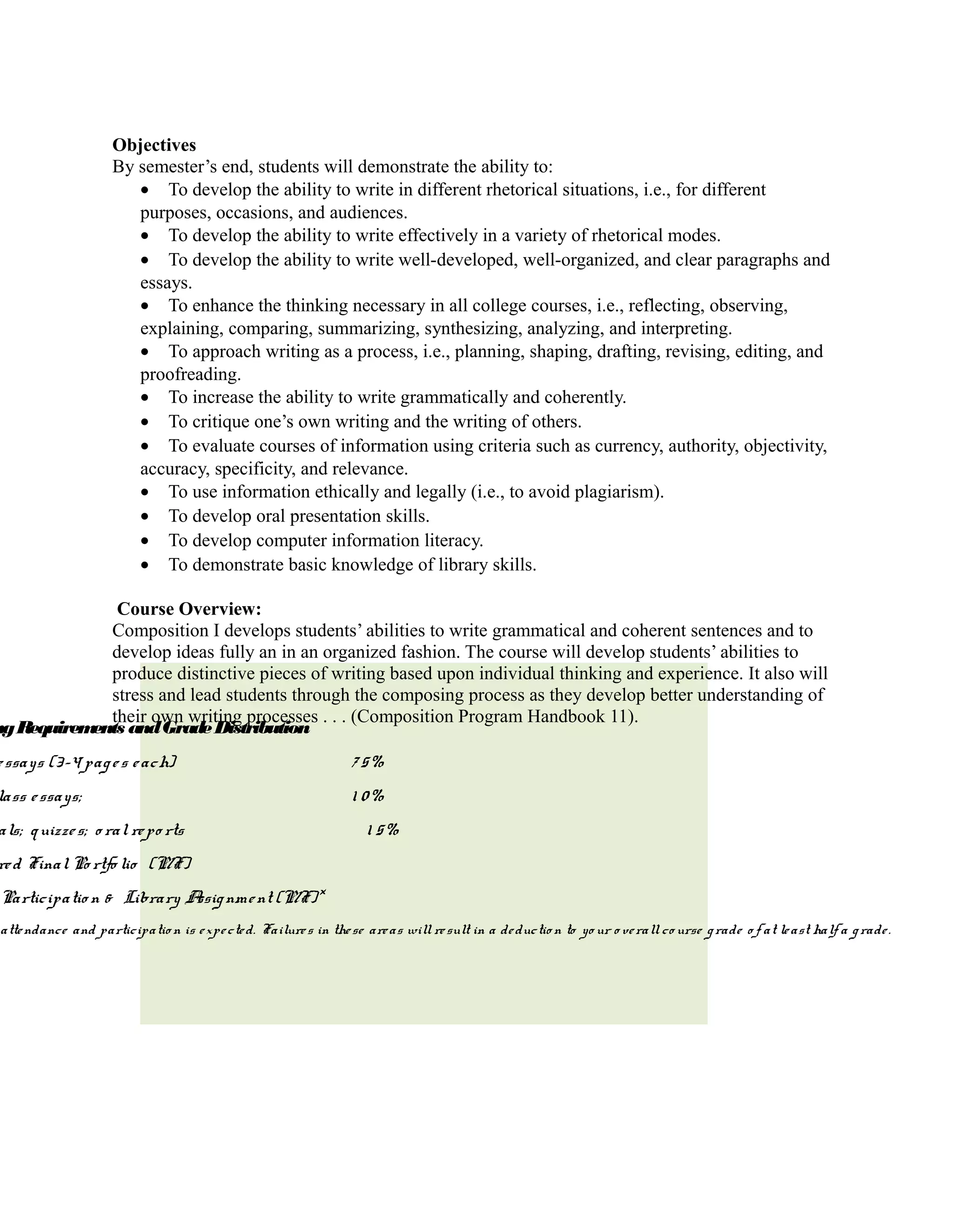 Revised ENG160 Sections | RTF
