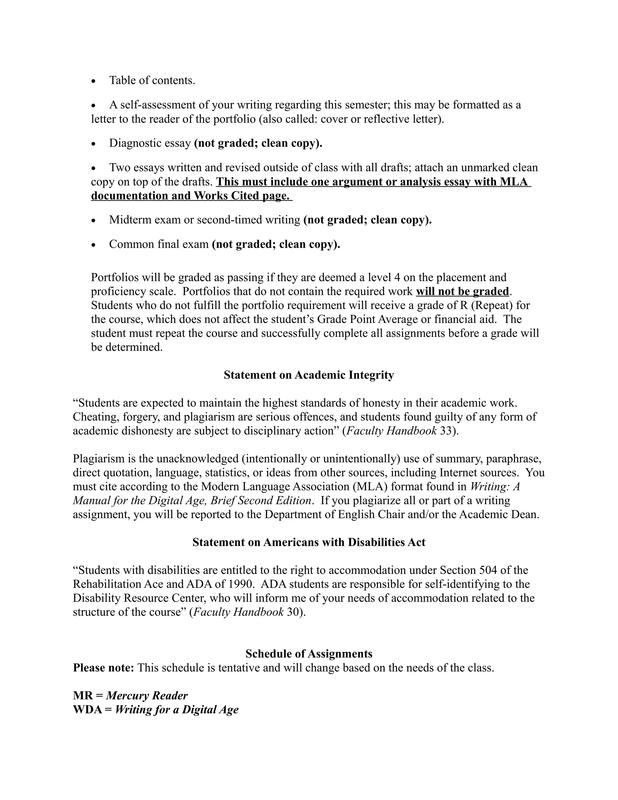 Revised ENG160 Sections | RTF