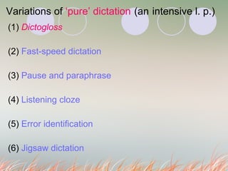 Eng19 week 6 (aural comprehension instruction2) | PPT