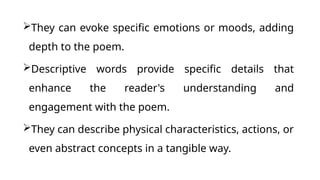 Descriptive words and its meaning, examples, and the importance of ...