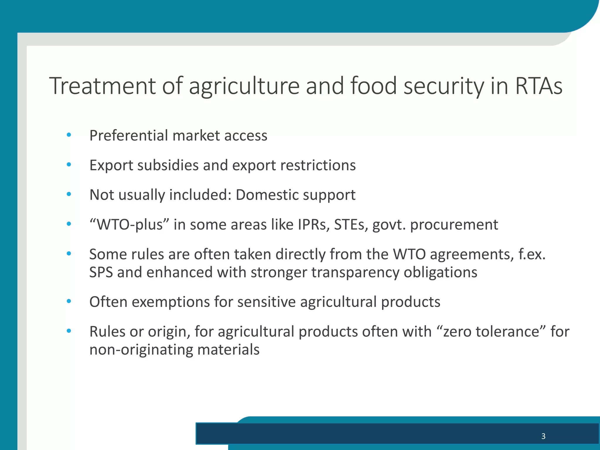 Agriculture in RTAs: The example of Trans-Pacific Partnership | PDF ...