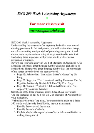 Eng 200 Enhance teaching-snaptutorial.com