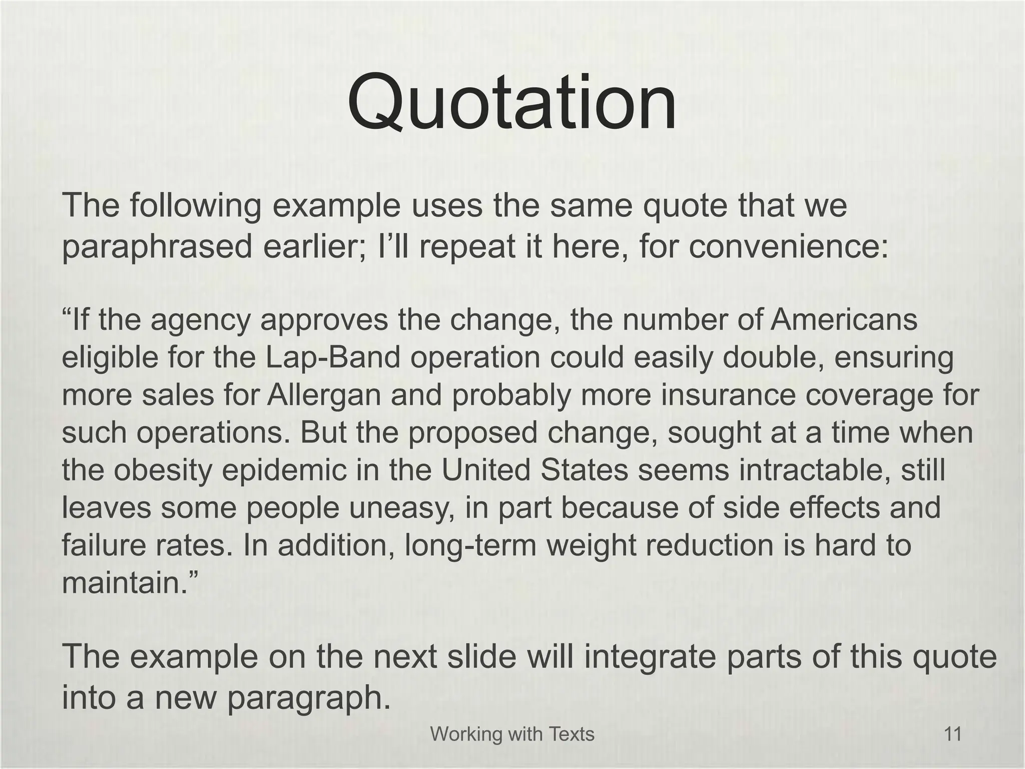 ENG200 Lesson - Working with Sources - Summary, Paraphrase, Quotation.ppt