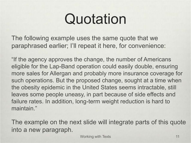 ENG200 Lesson - Working with Sources - Summary, Paraphrase, Quotation.ppt