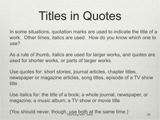 ENG200 Lesson - Working with Sources - Summary, Paraphrase, Quotation.ppt