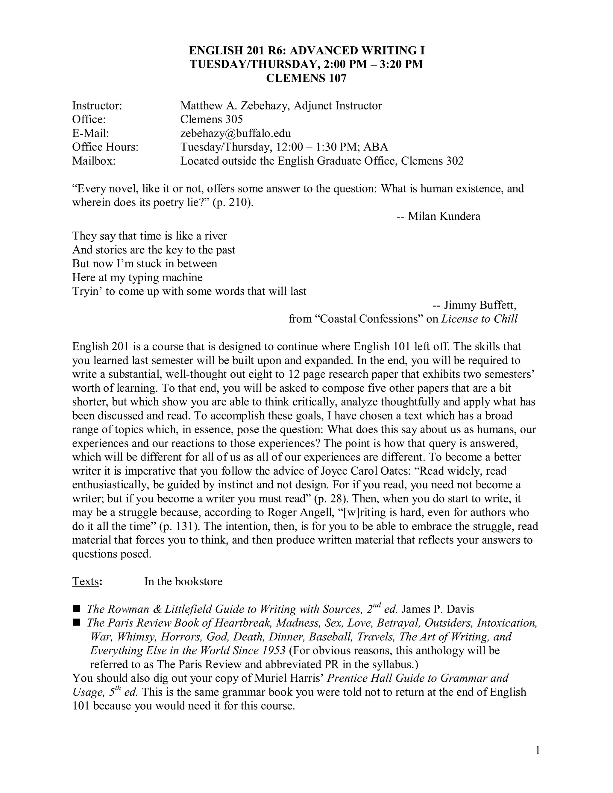 Eng201 -syllabus--r6 | PDF