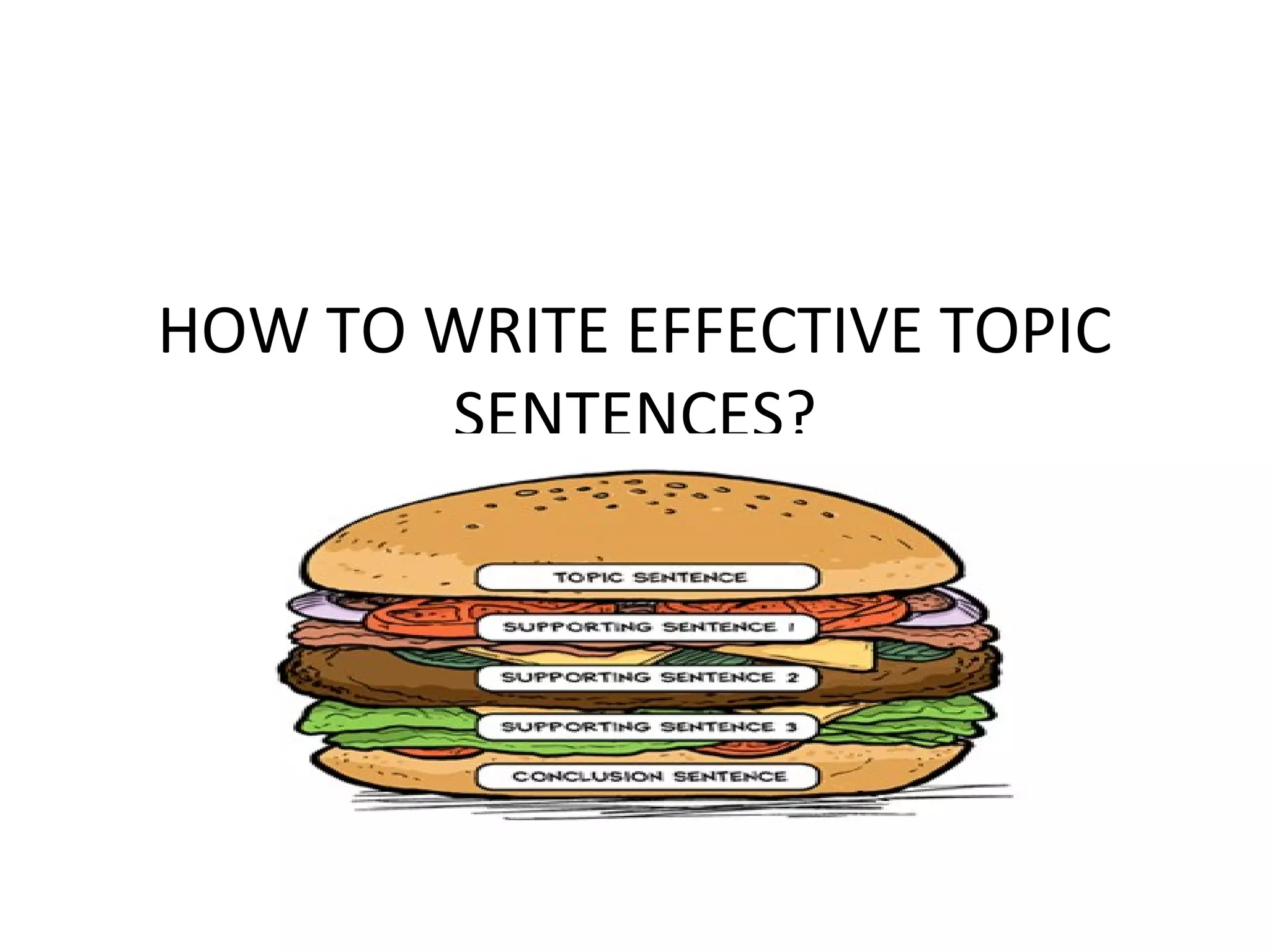 HOW TO WRITE EFFECTIVE TOPIC SENTENCES? | PPT