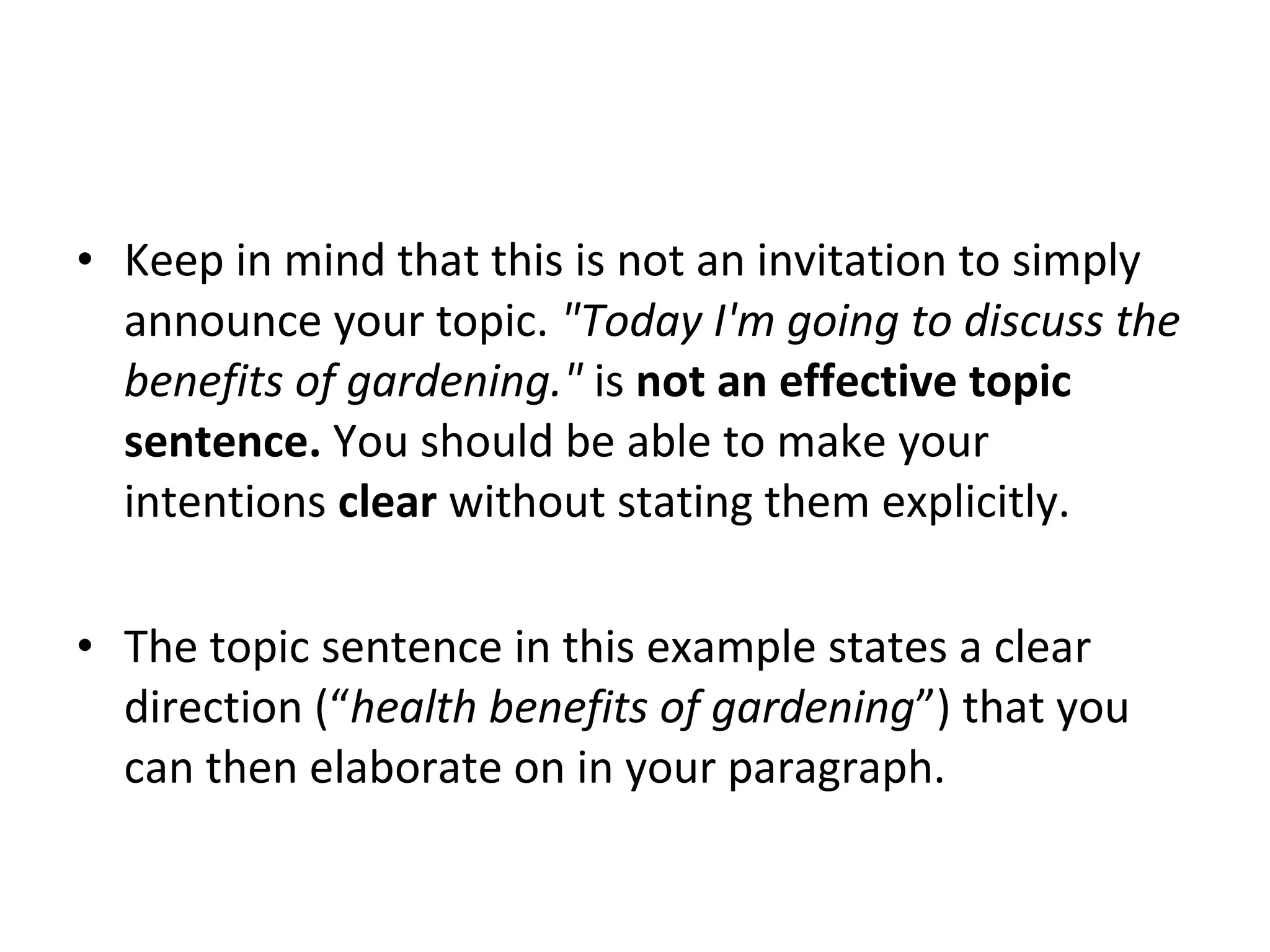 HOW TO WRITE EFFECTIVE TOPIC SENTENCES? | PPT