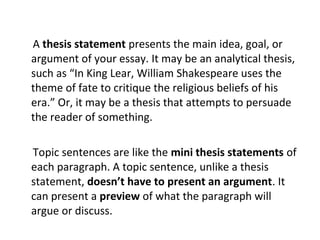 HOW TO WRITE EFFECTIVE TOPIC SENTENCES? | PPT