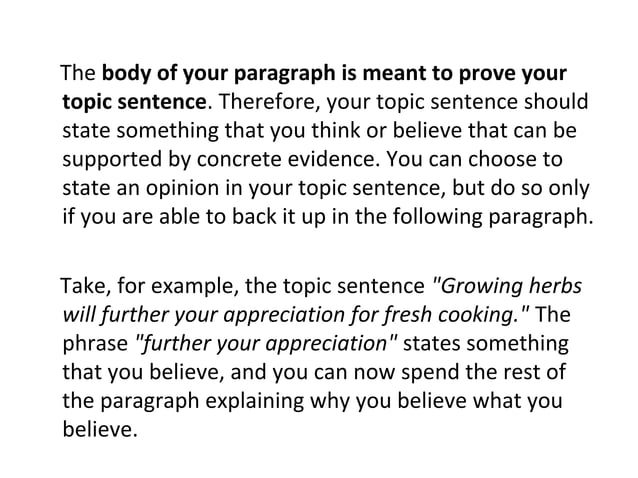 HOW TO WRITE EFFECTIVE TOPIC SENTENCES? | PPT