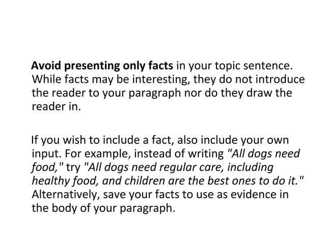 HOW TO WRITE EFFECTIVE TOPIC SENTENCES? | PPT