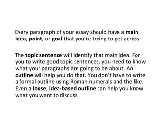 HOW TO WRITE EFFECTIVE TOPIC SENTENCES? | PPT