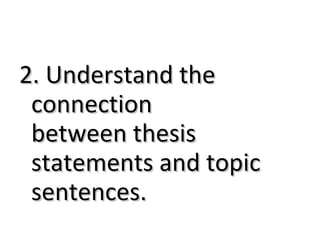 HOW TO WRITE EFFECTIVE TOPIC SENTENCES? | PPT