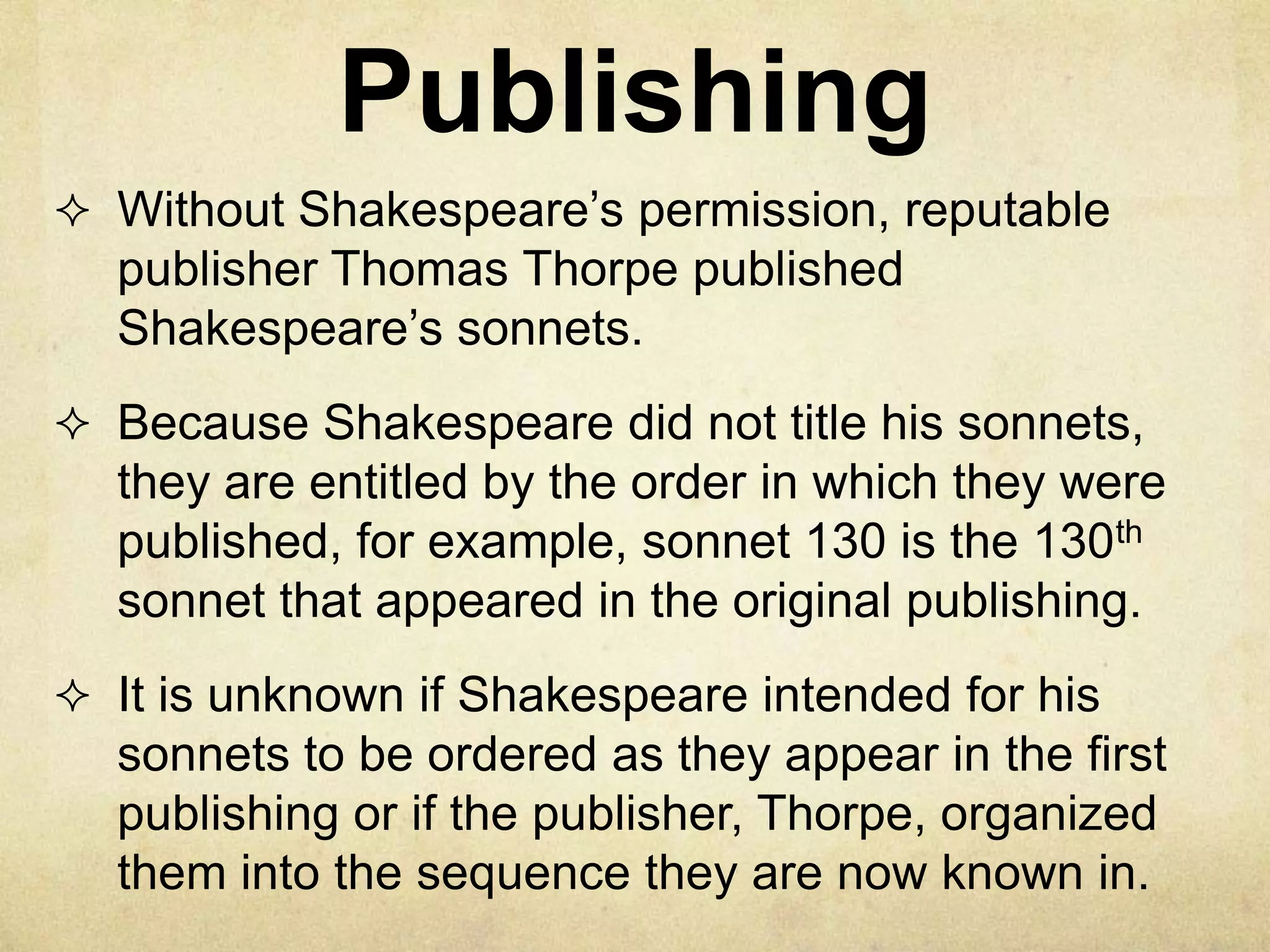 Shakespeare's Sonnets | PPTX