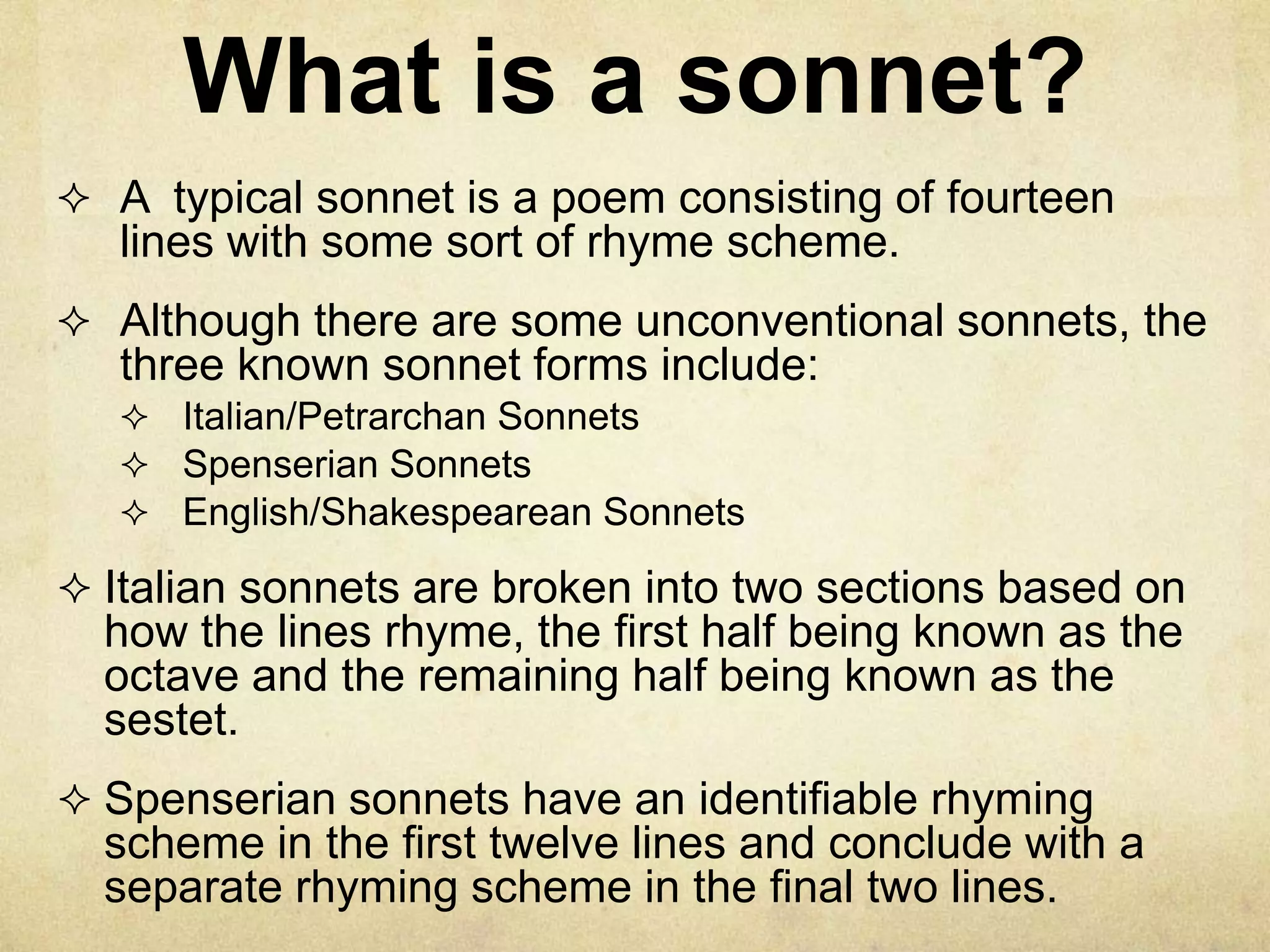 Shakespeare's Sonnets | PPTX