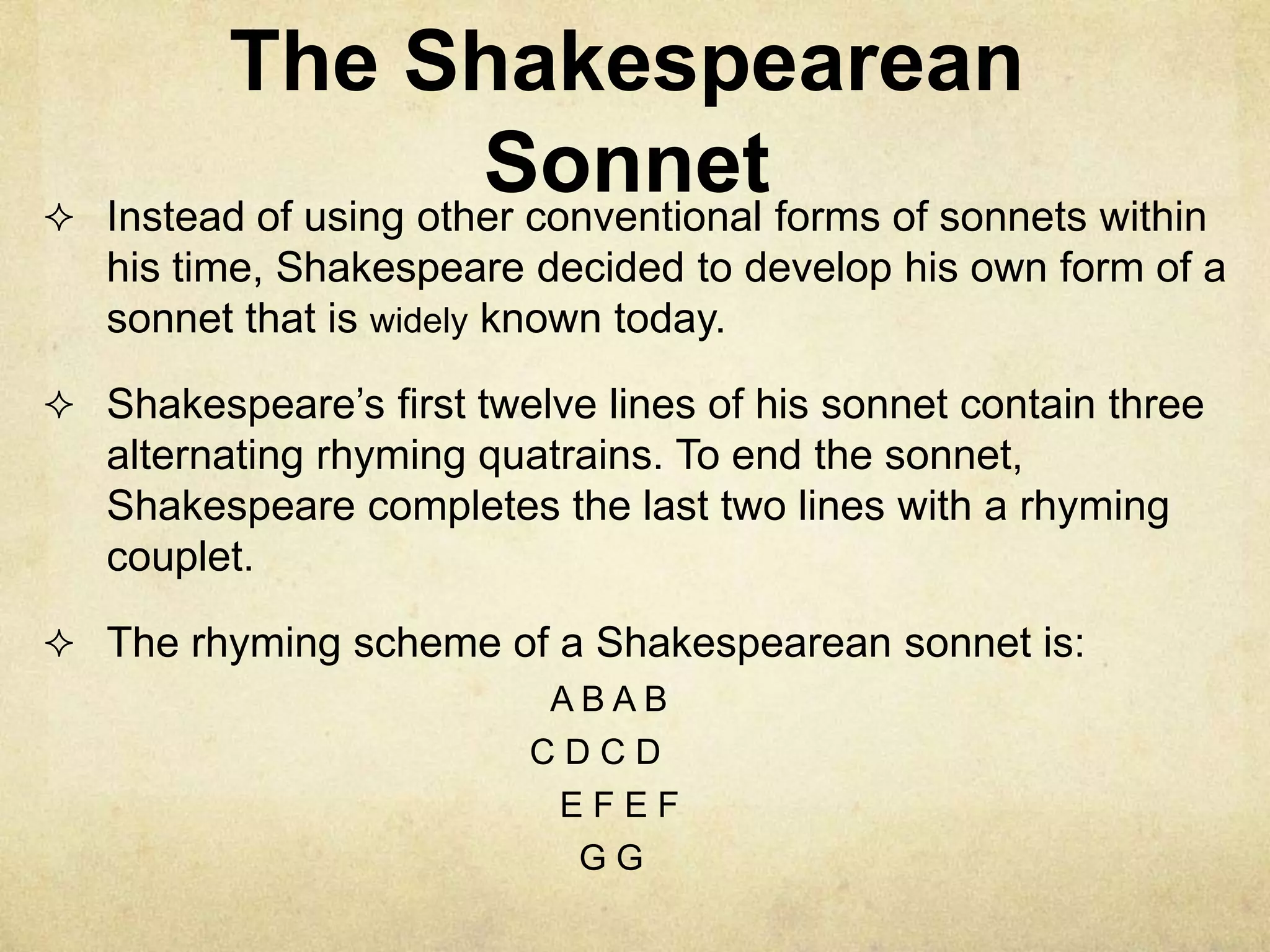 Shakespeare's Sonnets | PPTX