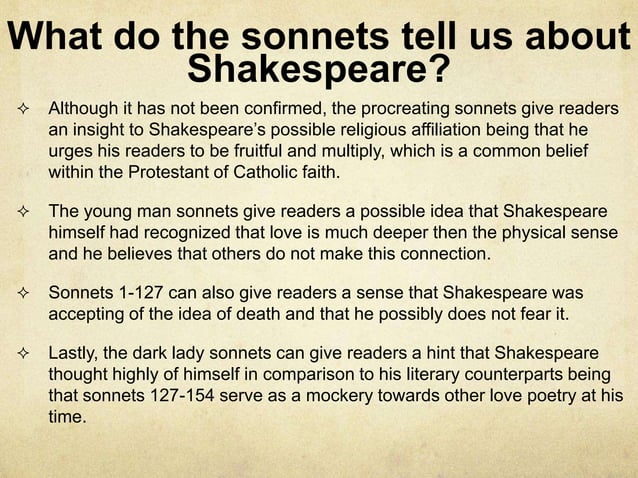 Shakespeare's Sonnets | PPTX | Poetry | Books and Literature