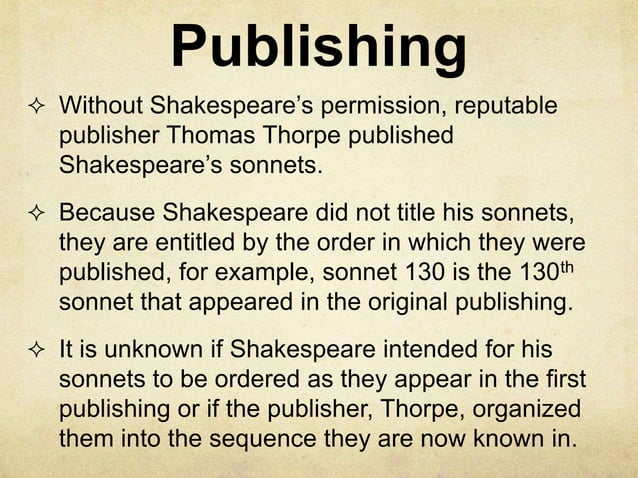 Shakespeare's Sonnets | PPTX | Poetry | Books and Literature