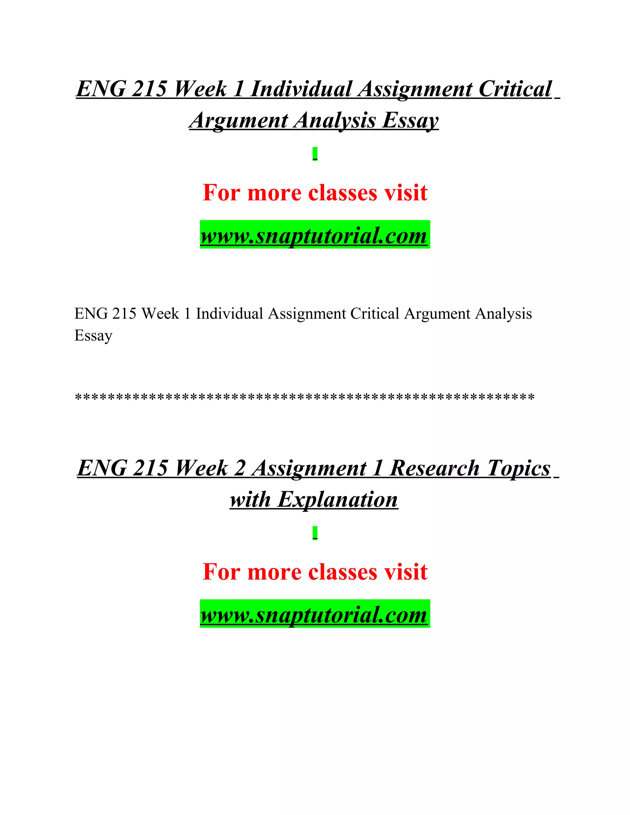 ENG 215 Technology levels--snaptutorial.com