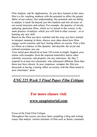 ENG 225 Effective Communication - snaptutorial.com