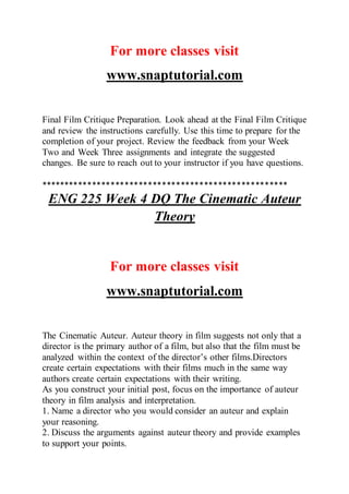 ENG 225 Effective Communication - snaptutorial.com