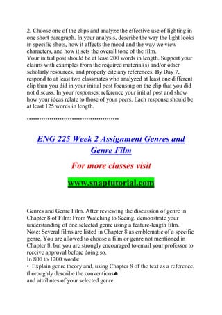 Eng 225 Believe Possibilities / snaptutorial.com