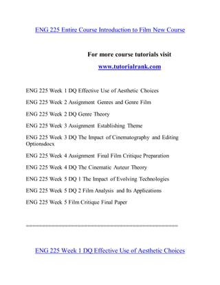 ENG 225 Inspiring Innovation/tutorialrank.com | Video Production | Content Production