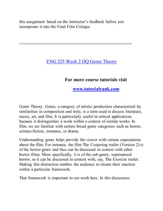 ENG 225 Inspiring Innovation/tutorialrank.com | Video Production | Content Production