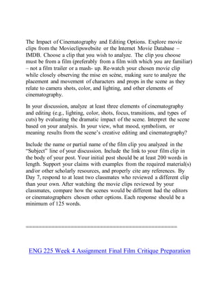 ENG 225 Inspiring Innovation/tutorialrank.com | Video Production ...