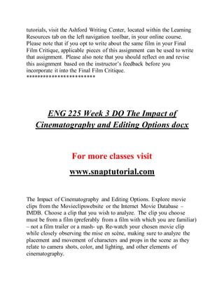 ENG 225 Education Specialist / snaptutorial.com | DOCX